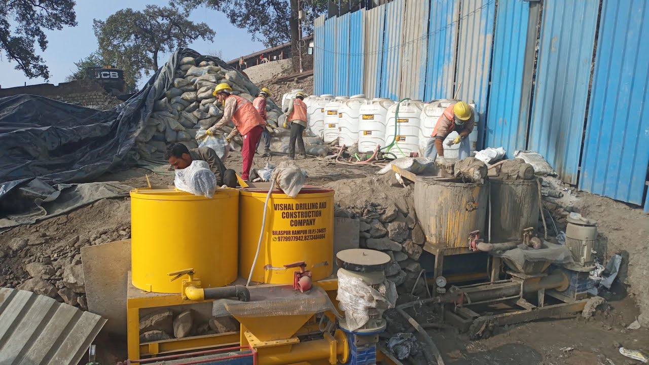 CONSOLIDATION GROUTING(Cement Grouting) || Slope Protection Works ...