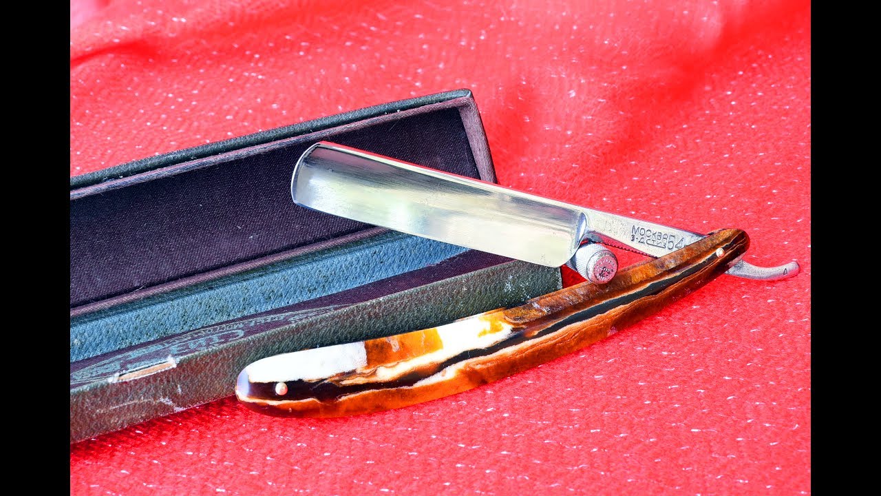 How to shape a handlebar moustache with a straight razor - YouTube