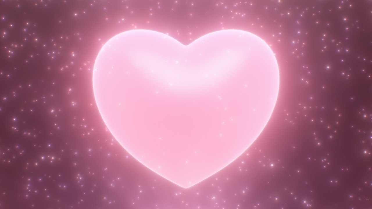Pretty Pink Heart Beats Spinning 3D Shape in Shiny Sparkle Dust Rain 4K ...