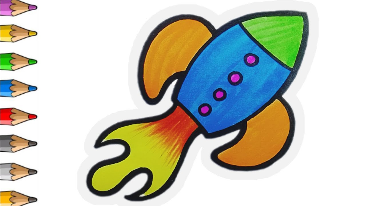 Rocket drawing step by step ll How to draw rocket for beginners ll Easy ...