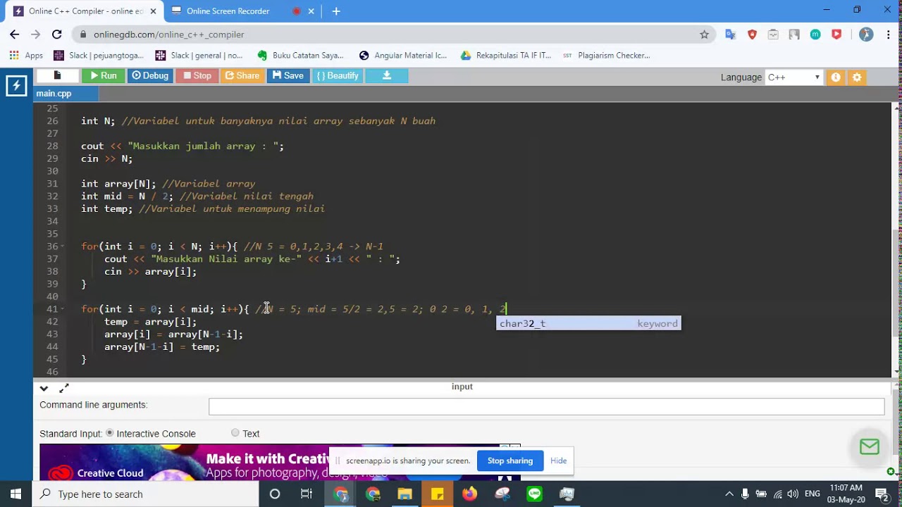 Tutorial PKS array 1 dimensi - Membalikkan Nilai Array - YouTube