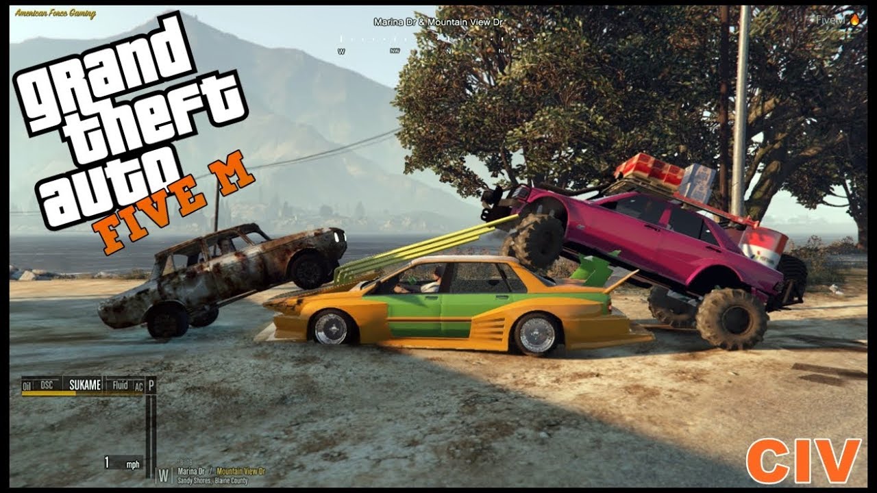GTA 5 ROLEPLAY - CRAZY CAR CHALLENGE - EP. 77 - CIV - YouTube