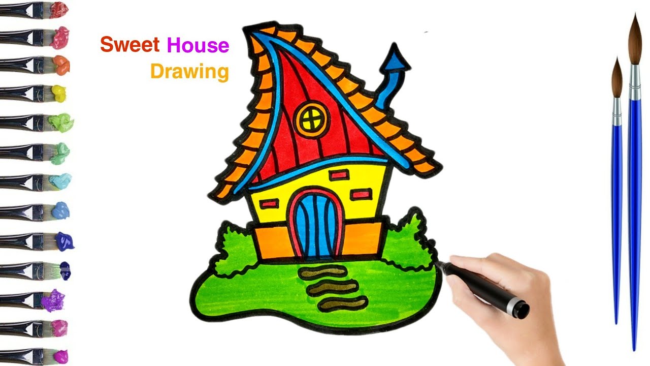How to Draw Sweet Home 🏠 | Sweet Home Drawing for Kids | Step by Step ...