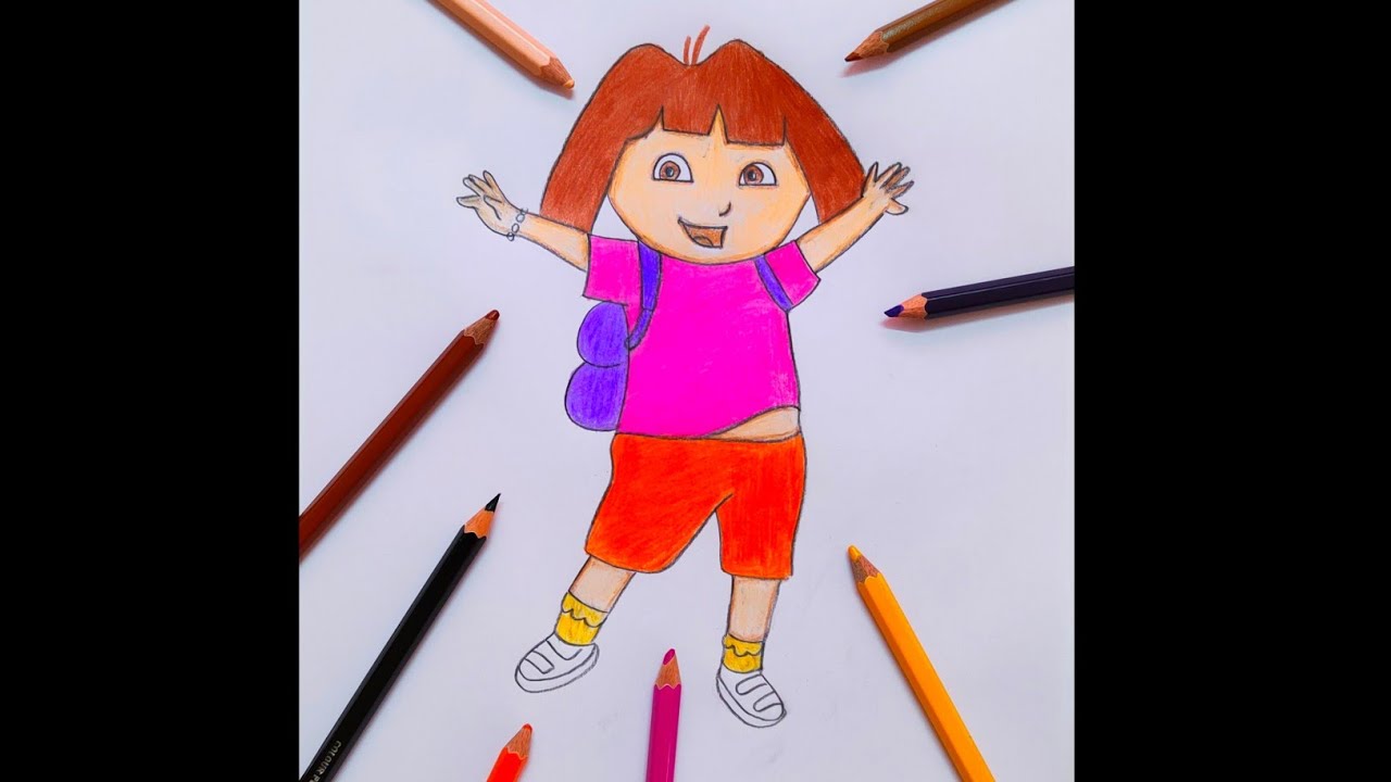 How To Draw Dora || Easy Step By Step! - YouTube