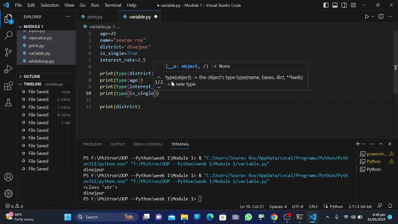Basics Data Type And Variable In Python YouTube Basics Data Type And Variable In Python YouTube