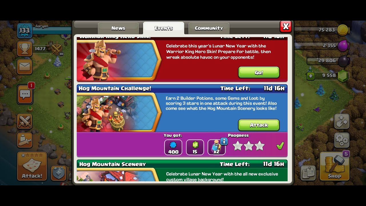 how to get 3 star in coc new challenge Hog mountain - YouTube