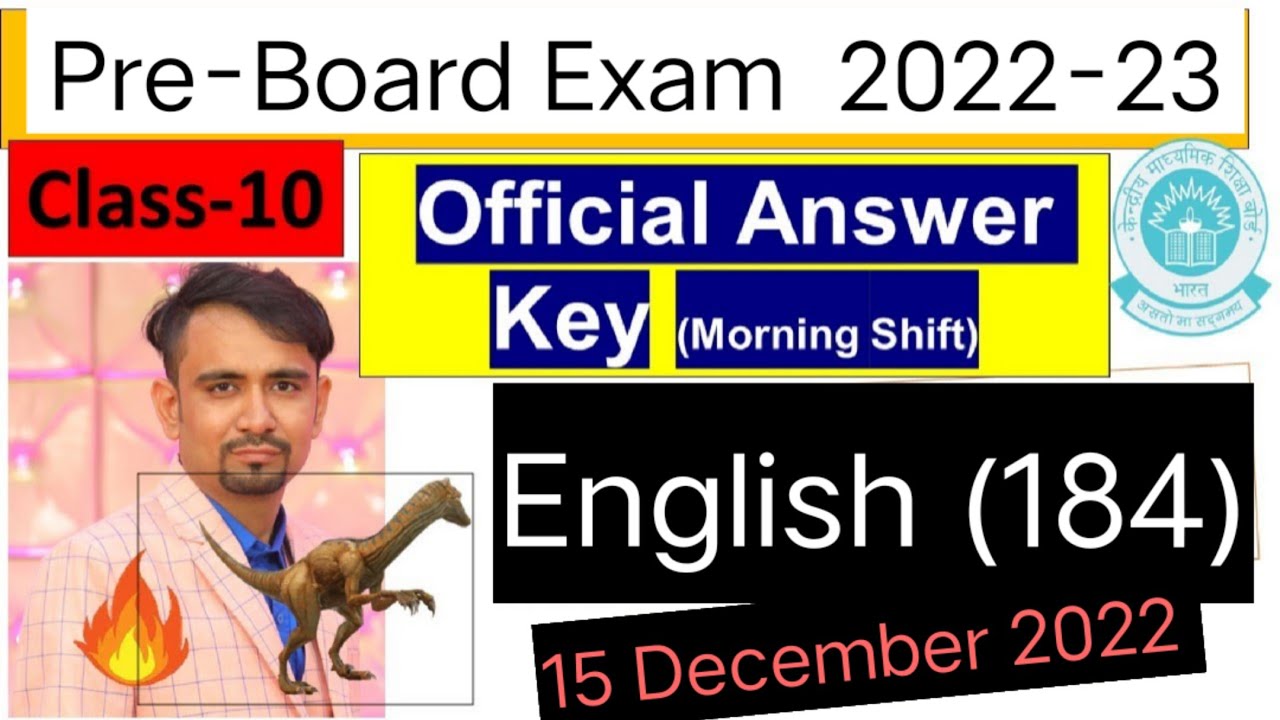Class 10th English Pre Board Answer Key Solution 2022 23 Ll English Class 10th English Pre Board Answer Key Solution 2022 23 Ll English