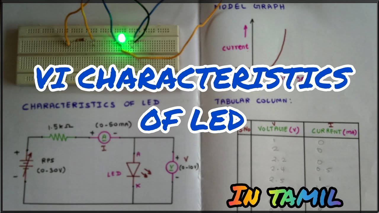 VI CHARACTERISTICS OF LED IN TAMIL - YouTube