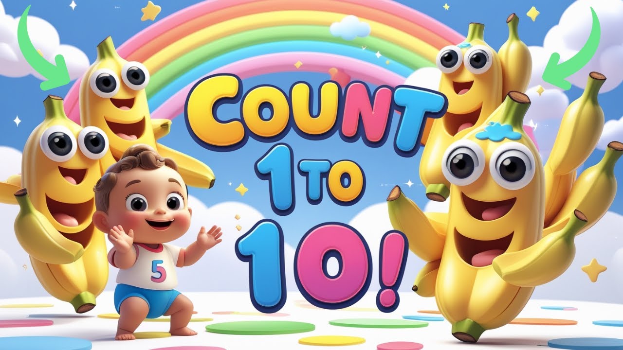 Counting from 1 to 10 with Bananas – Preschool Learning Nursery Rhymes ...