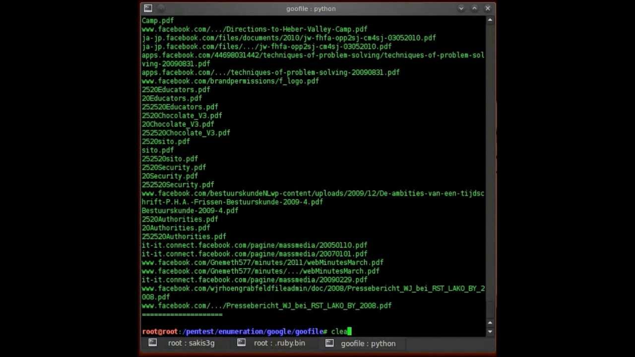 Goofile.py: Search Domains For Specific File Type - YouTube