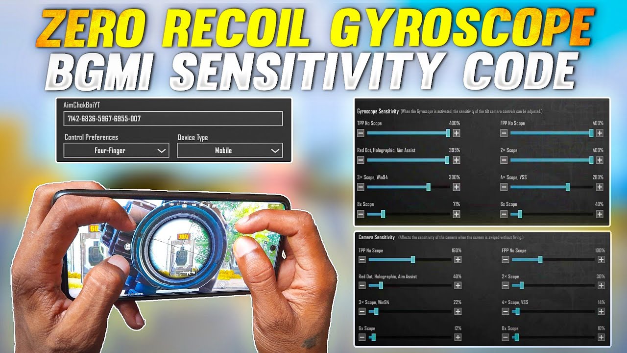 BGMI Sensitivity Settings 2.7🔥Best Sensitivity Code Gyroscope | 4 ...