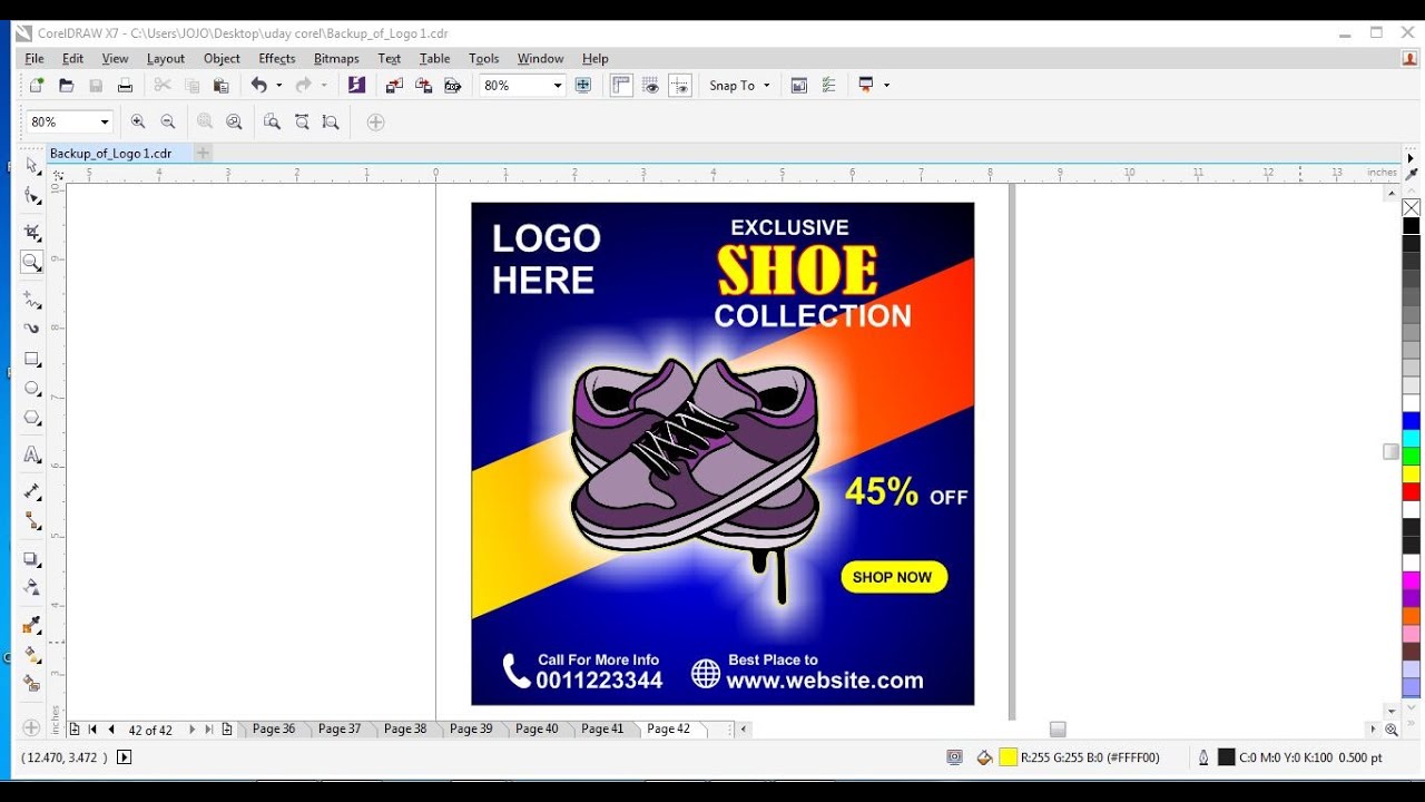 Corel draw me Shoe Collection Poster design kaise banaye - Exclusive ...