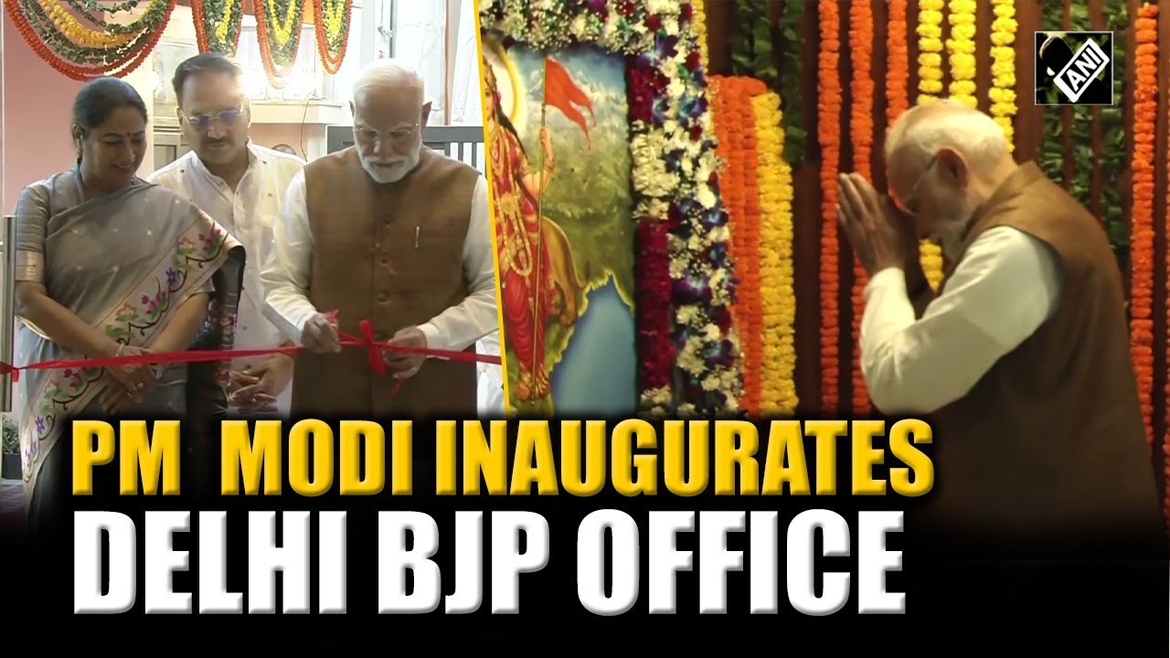 PM Narendra Modi Inaugurates New BJP Office in Delhi in presence of CM ...