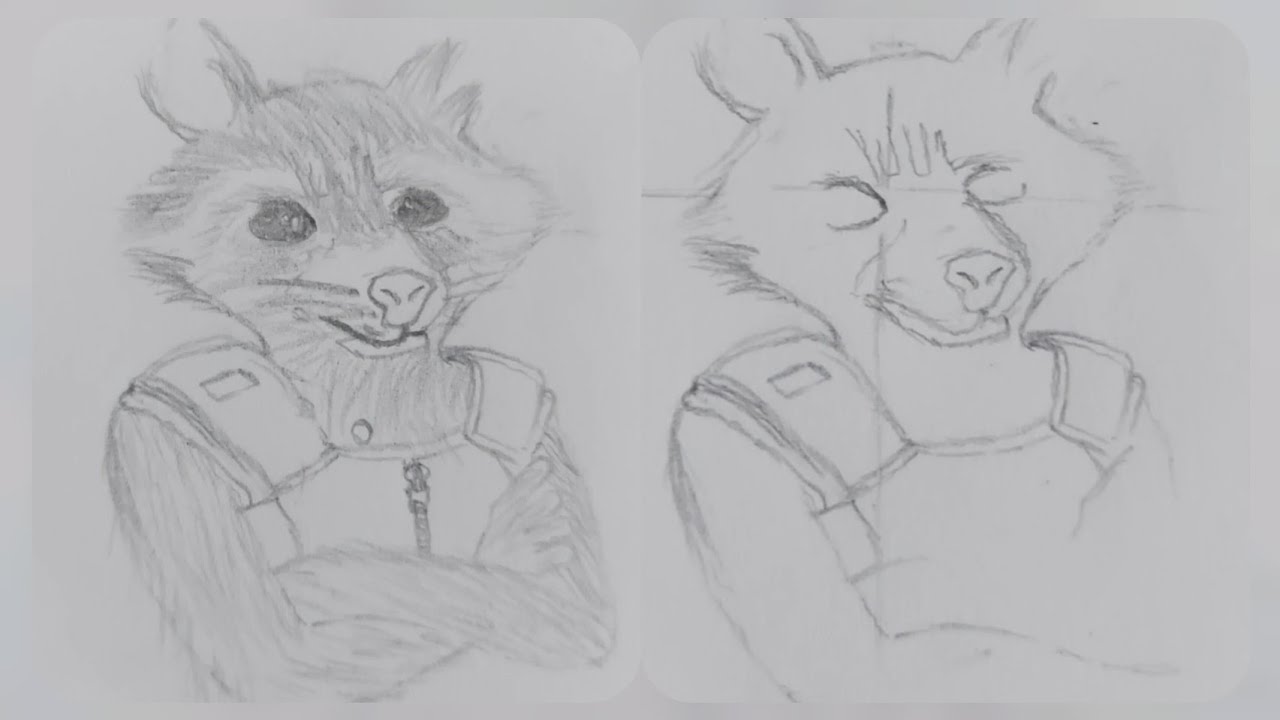 Guardians of the Galaxy - Drawing Rocket #theguardiansofthegalaxy # ...