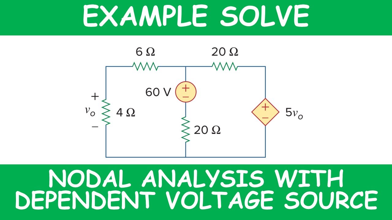 EXAMPLE SOLVE: NODAL ANALYSIS WITH DEPENDENT CURRENT SOURCE - YouTube