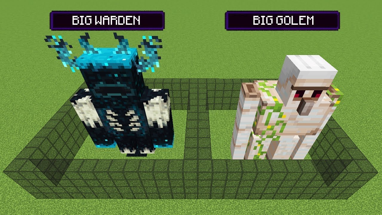 giant warden vs giant golem minecraft - YouTube