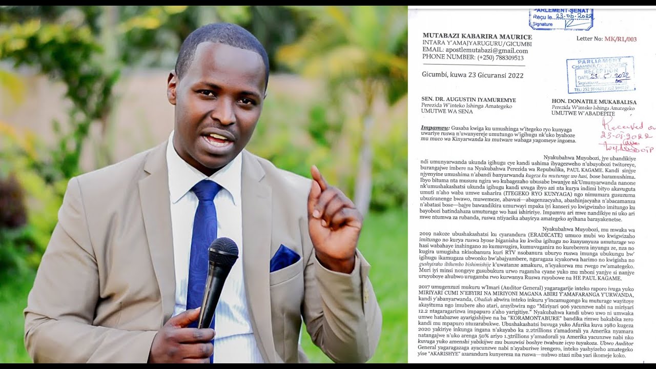 IBARUWA ||Apotre MUTABAZI yanditse asaba ko hashyirwaho itegeko rinyaga ...