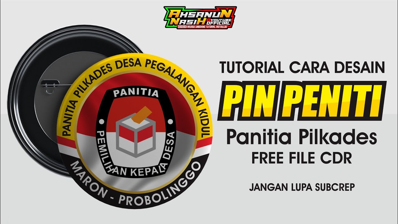 FREE CDR DESAIN PIN PENITI PILKADES TAHUN 2022 - YouTube