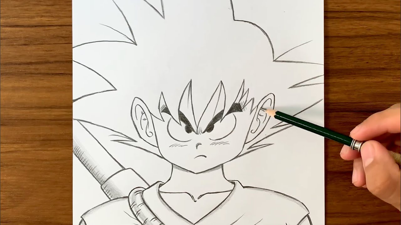 How to Draw Kid Goku Step by Step | Easy Pencil Drawing | Dragon Ball ...