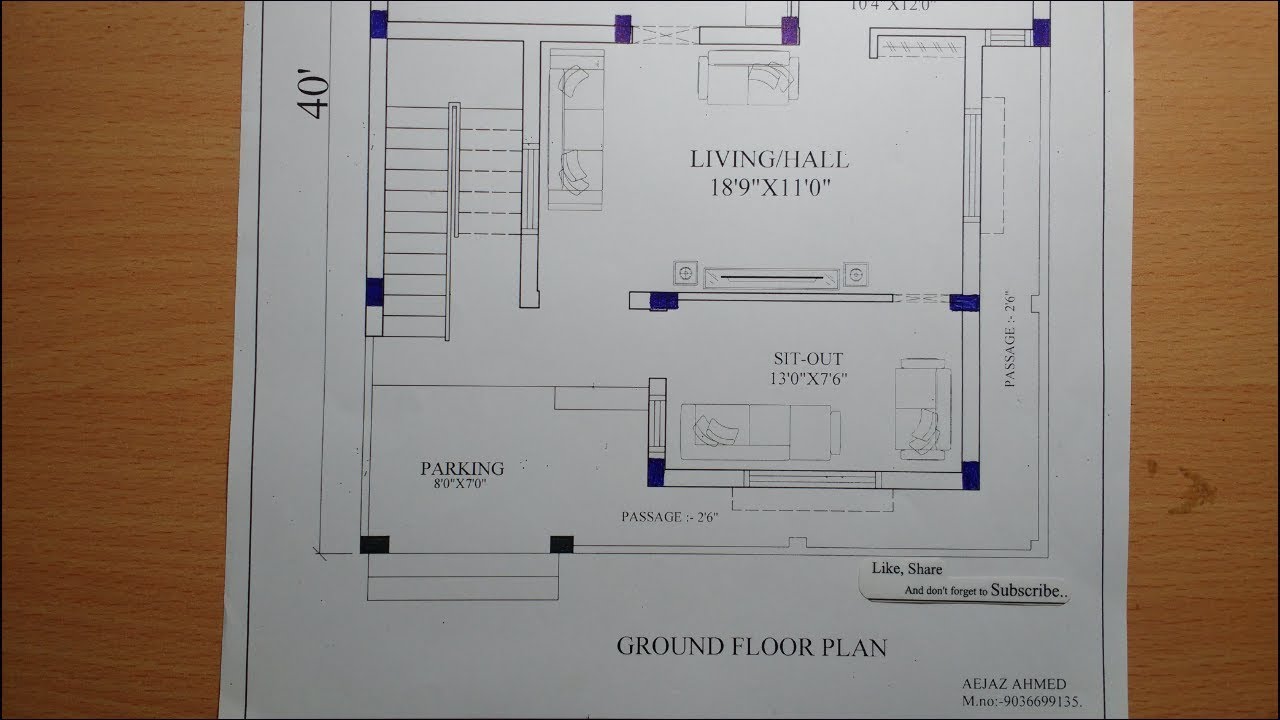 30x40 Latest House Plan with Column Location - YouTube
