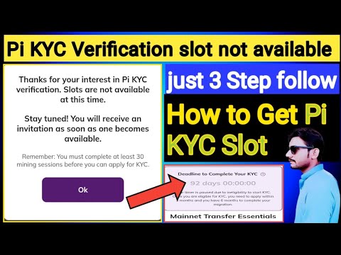 Pi KYC Verification slot not available Problem ||get pi kyc slot Pi Network just 3 Step follow..