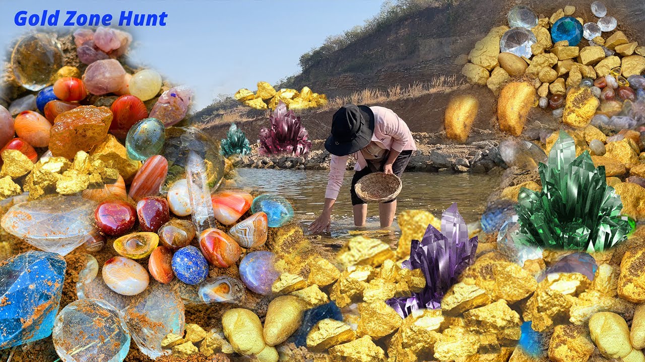 Great Finding Natural Gold, Diamond Amethyst. Diamonds, Quartz Crystal ...