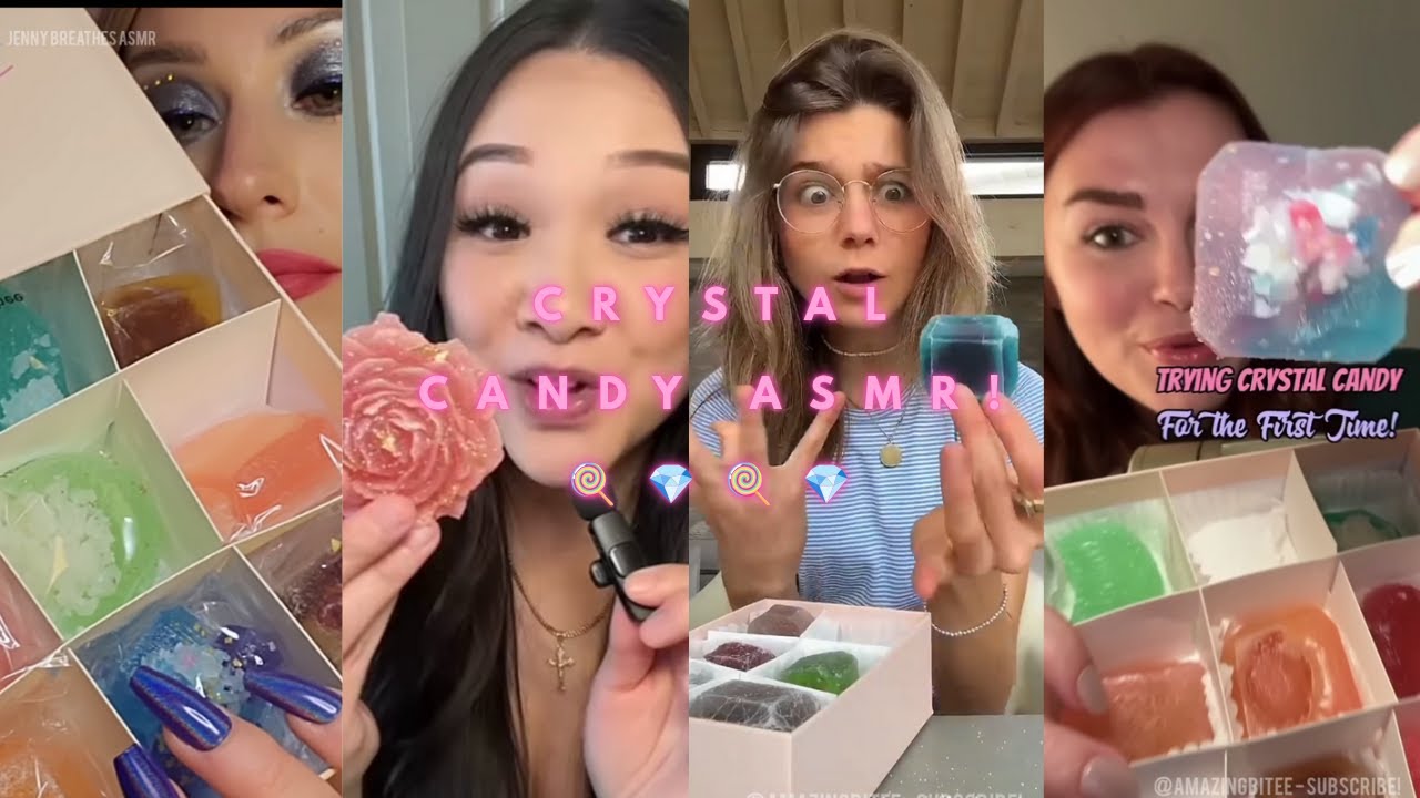 SUPER CRUNCHY CRYSTAL GEM CANDY MUKBANG COMPILATION #candy #asmr #mukbang #satisfying - YouTube