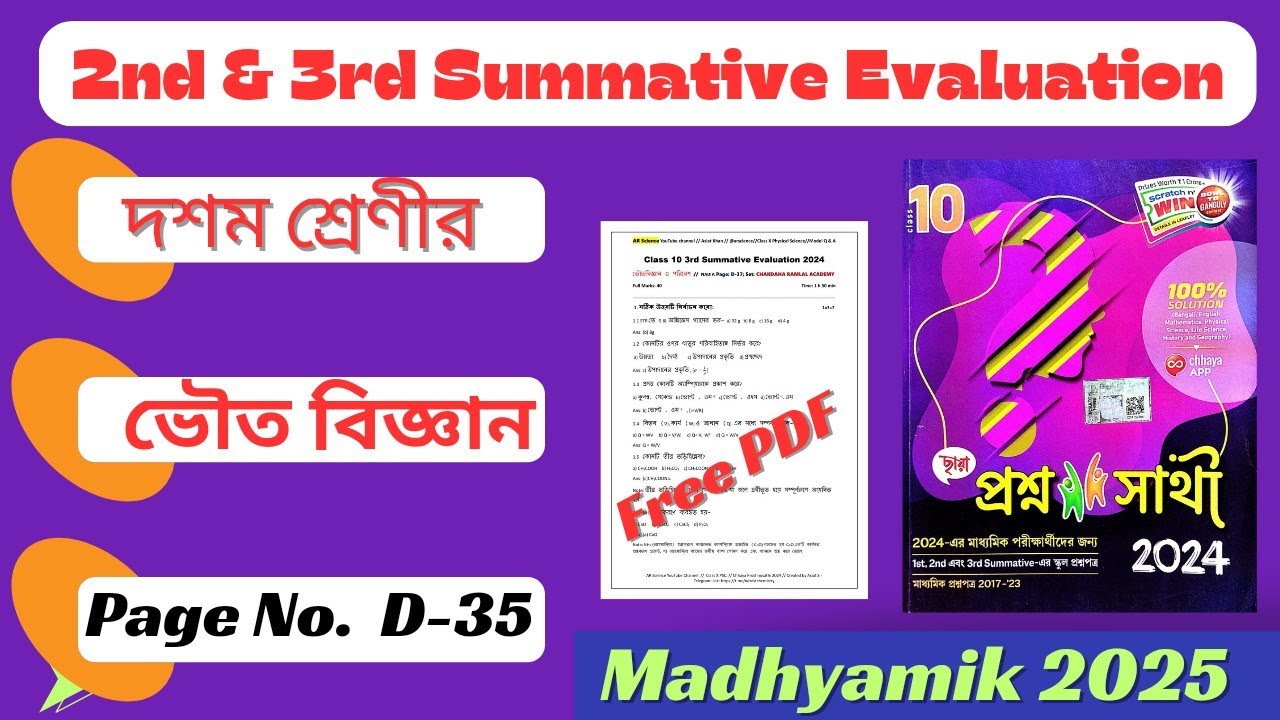 chhaya prashn sathi class 10 2024, 2nd unit test class 10 physical ...