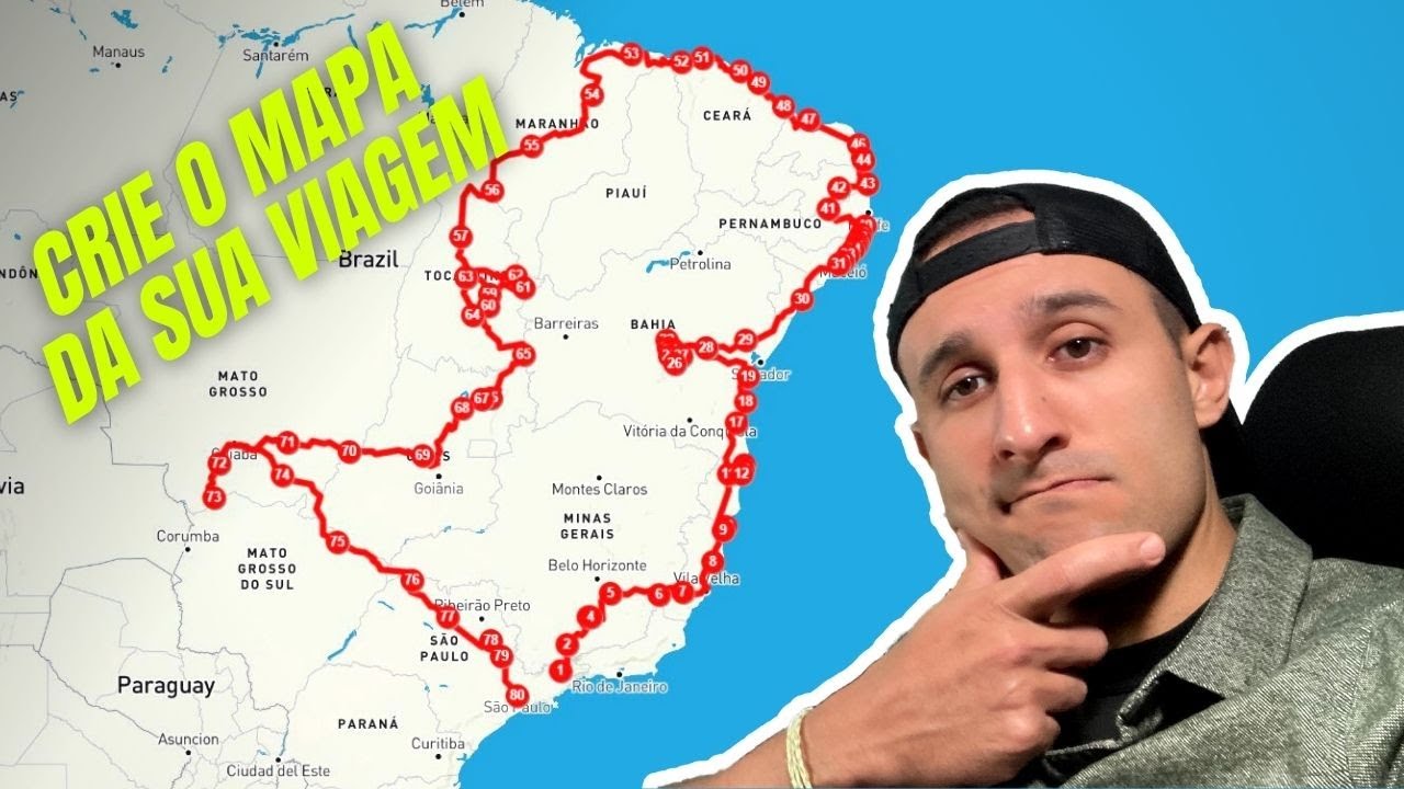 Como fazer um MAPA com a ROTA da sua VIAGEM usando o TRIPLINE - YouTube