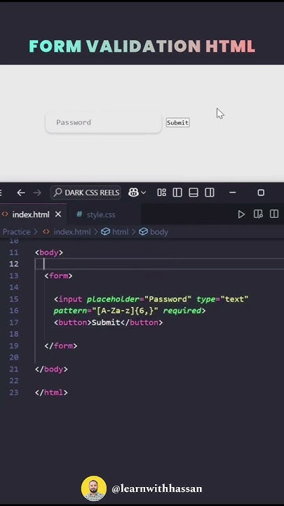 Form Validation using pure HTML | Form Validation Easy Using HTML And ...
