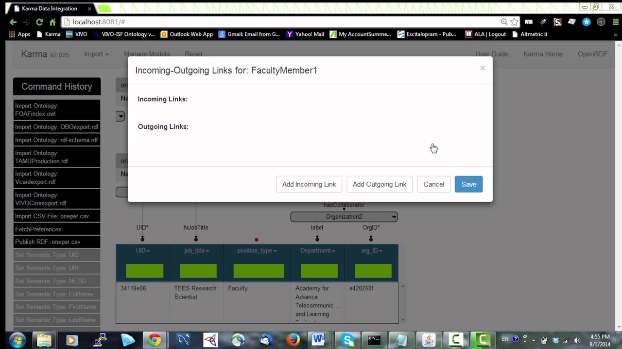 Karma data integration - Position Model (VIVO 1.6 ontology) - YouTube