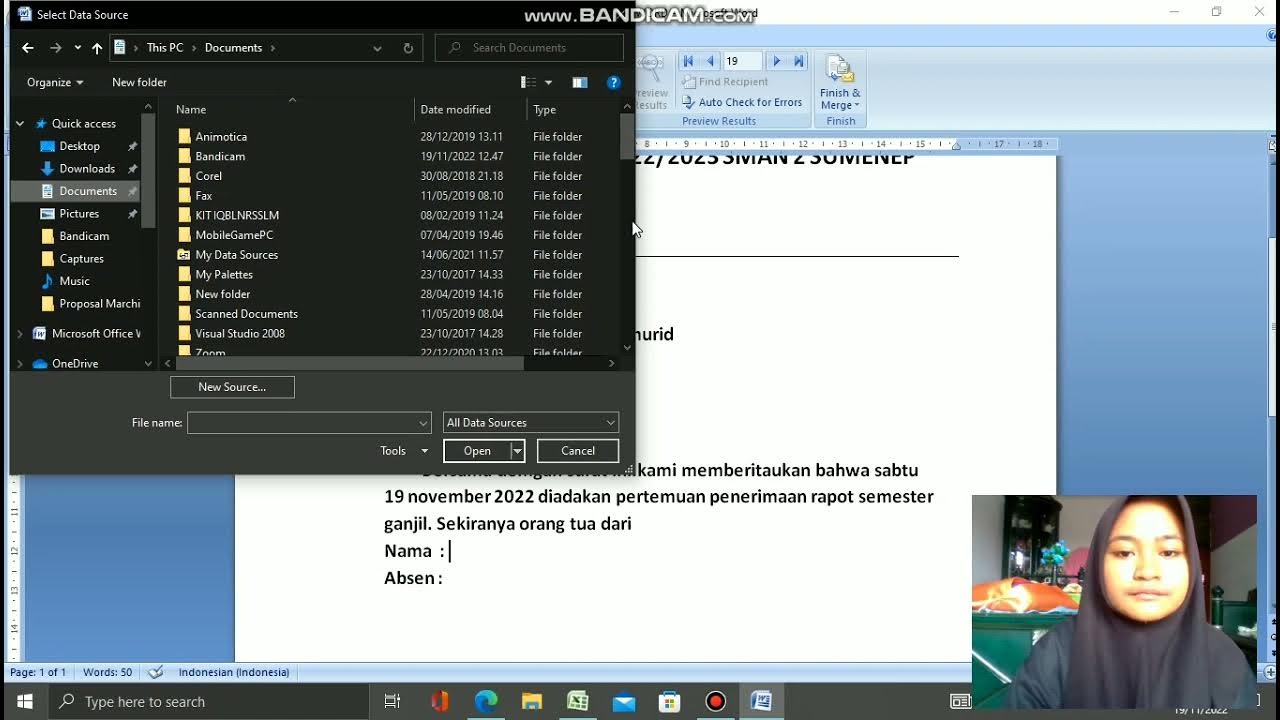 Tutorial membuat mail merge - YouTube