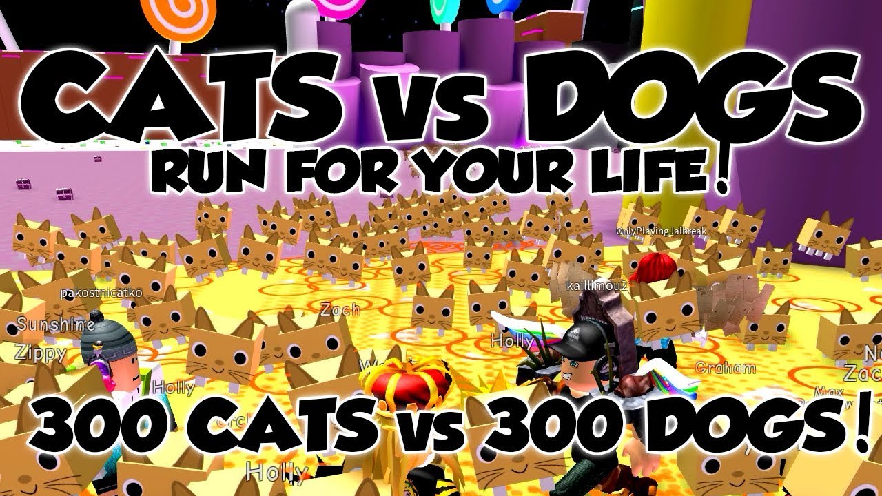 300 Cats vs 300 Dogs!?! Crazy Cat Lady! Roblox Pet Simulator - YouTube