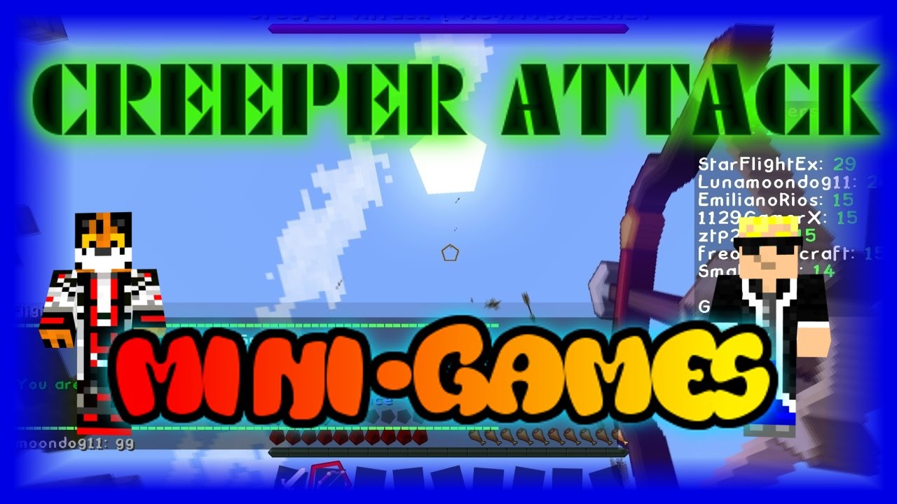 Creepers Wave - Minecraft Mini-games - Creeper Attack - YouTube