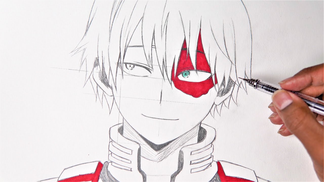 How to draw a anime Boy - Todoroki Shoto | My Hero Academia!!! - YouTube