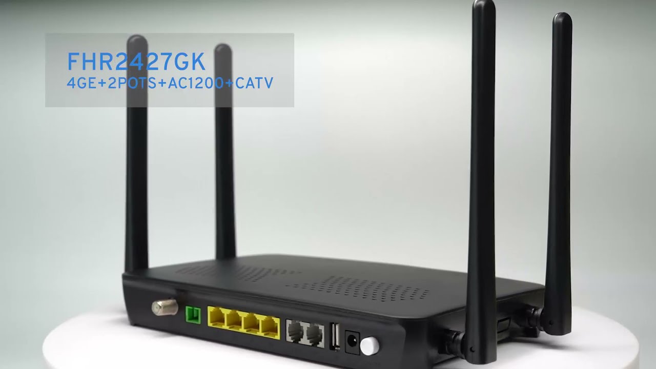 PHYHOME G28 GPON ONT(4GE+2POTS+AC1200+CATV) - YouTube