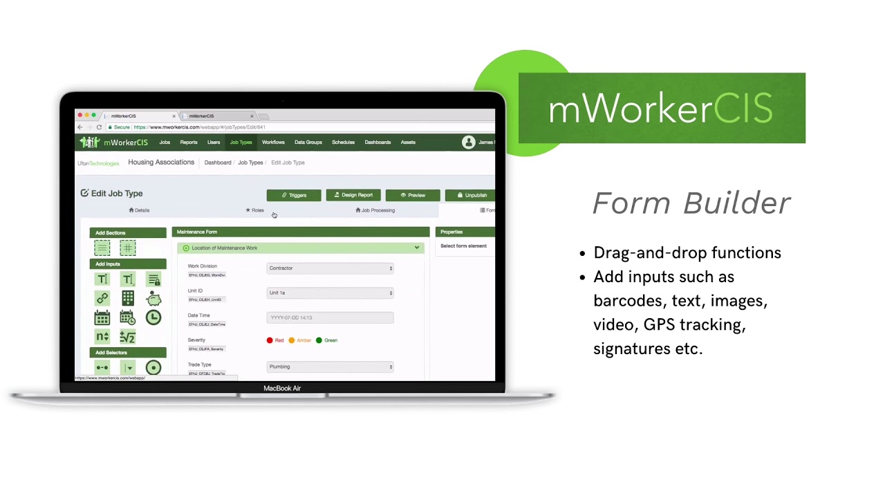 mWorkerCIS Form Builder - YouTube