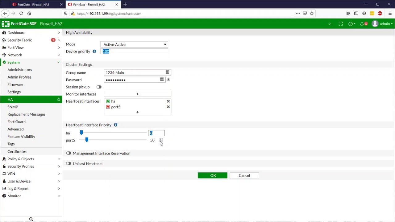 Fortinet HA Active Active - YouTube