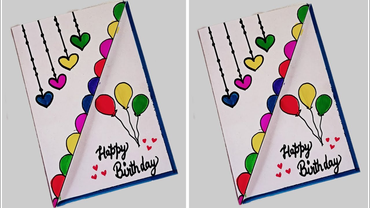 Simple & Easy White paper Birthday Card| How to make a birthday card ...