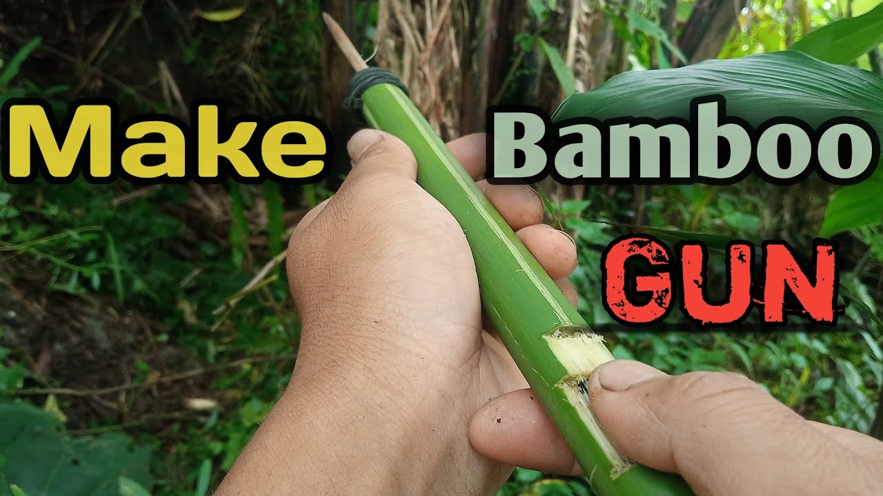DIY slingshot gun How to make a slingshotBamboo gun\\How To Make Easy ...