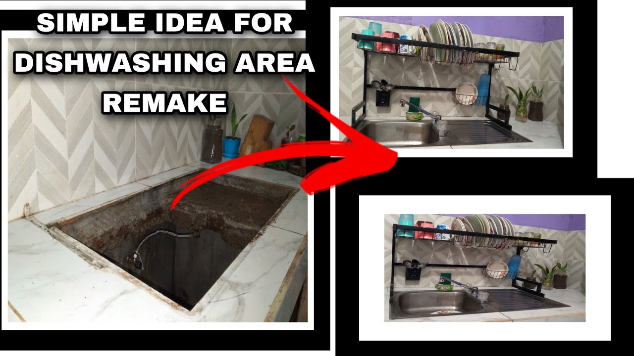 SIMPLE IDEA FOR DISHWASHING AREA REMAKING - YouTube