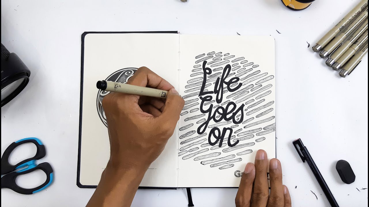 Hand Lettering "Life Goes On" - YouTube