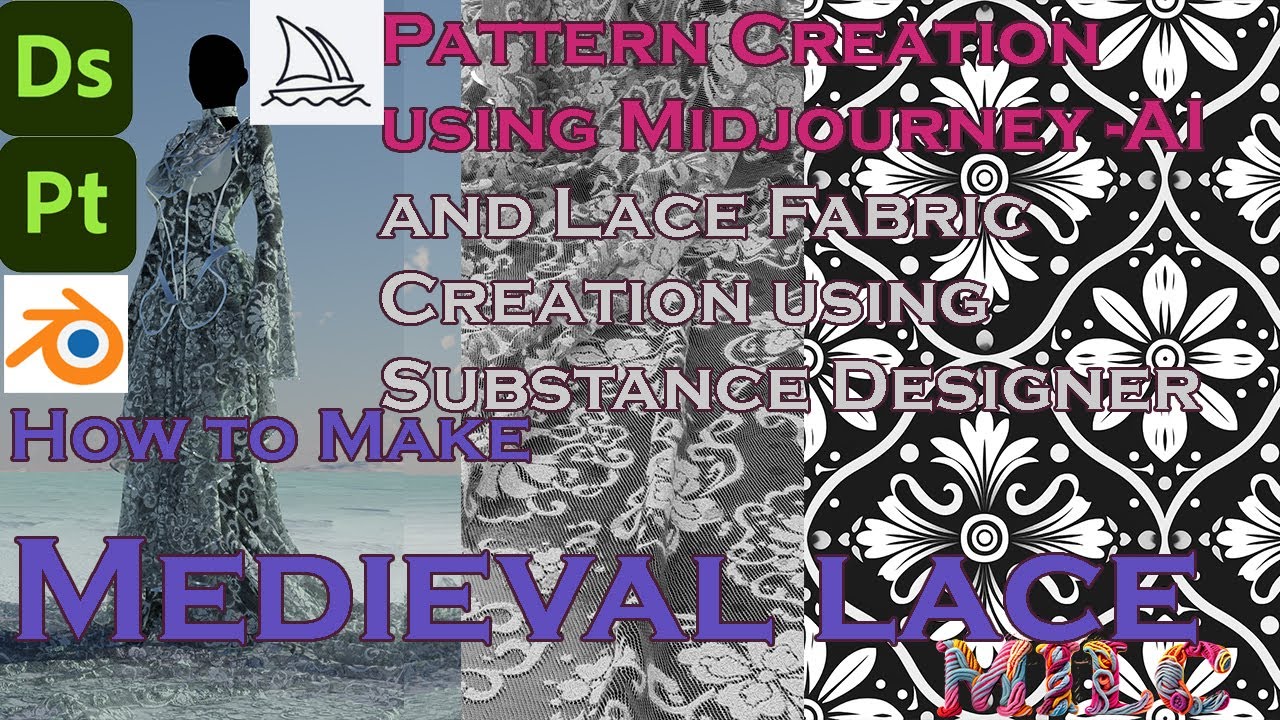 How to make Medieval lace fabric using AI and Substance Designer.#clo3d #clo3dtutorial # ...