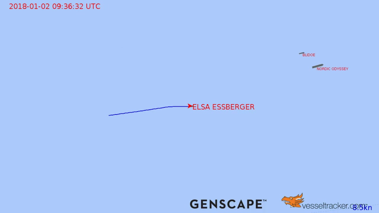 ELSA ESSBERGER collided with unmanned oil rig Q1 on Dec 31 in North Sea ...