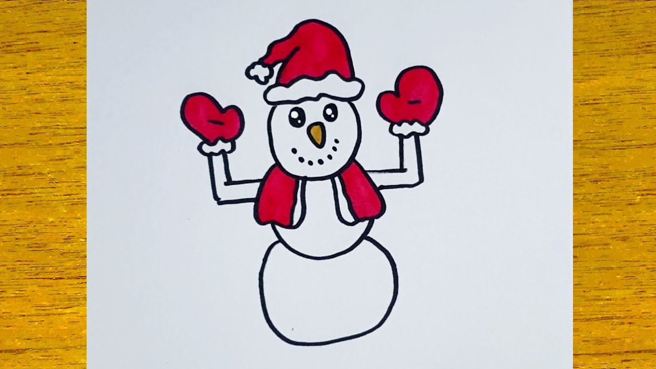 Kolay Kardan Adam Çizimi / Kardan Adam Resmi Nasıl Çizilir / Kolay ...