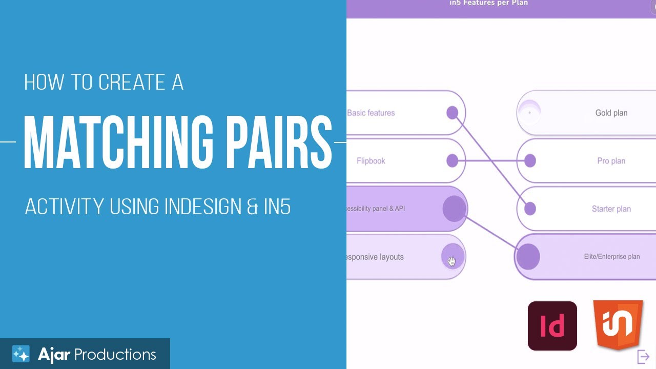 How to Embed a Matching Pairs Quiz with InDesign & in5 - YouTube