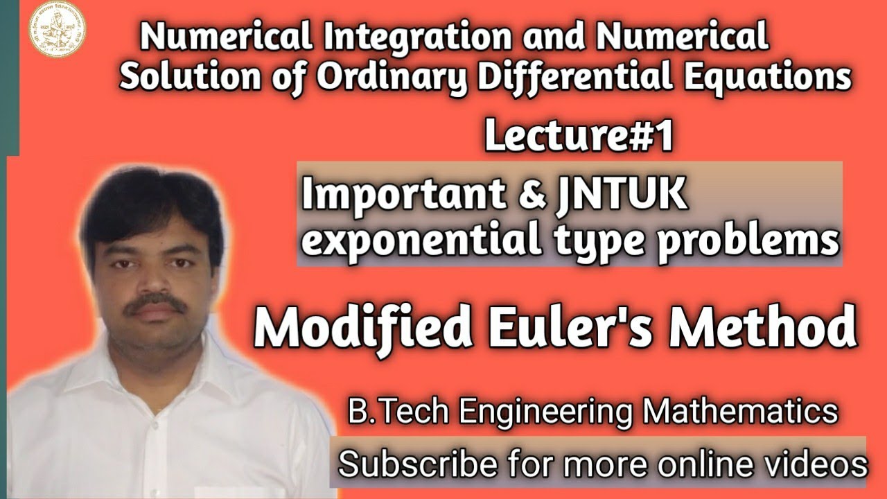 Important problem Modified Euler's Method - YouTube
