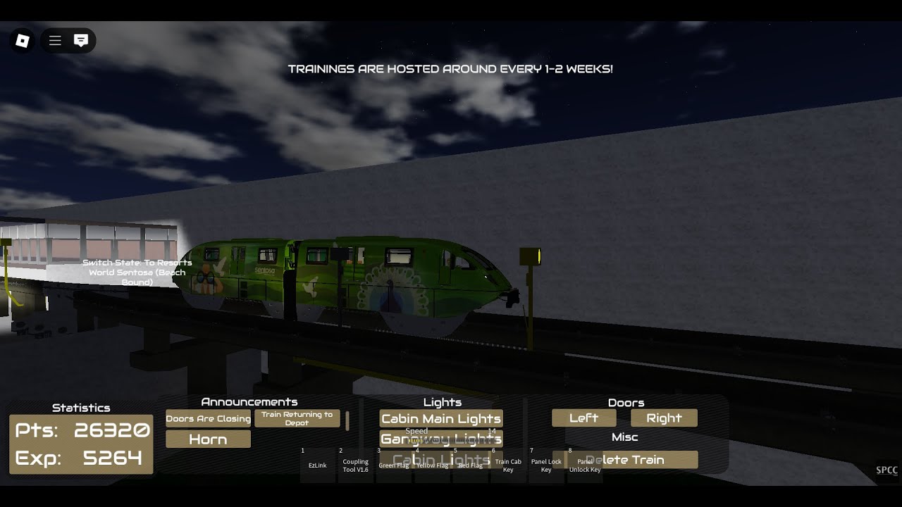 Roblox SPCC Sentosa Express | Driving a Green Monorail Set - YouTube