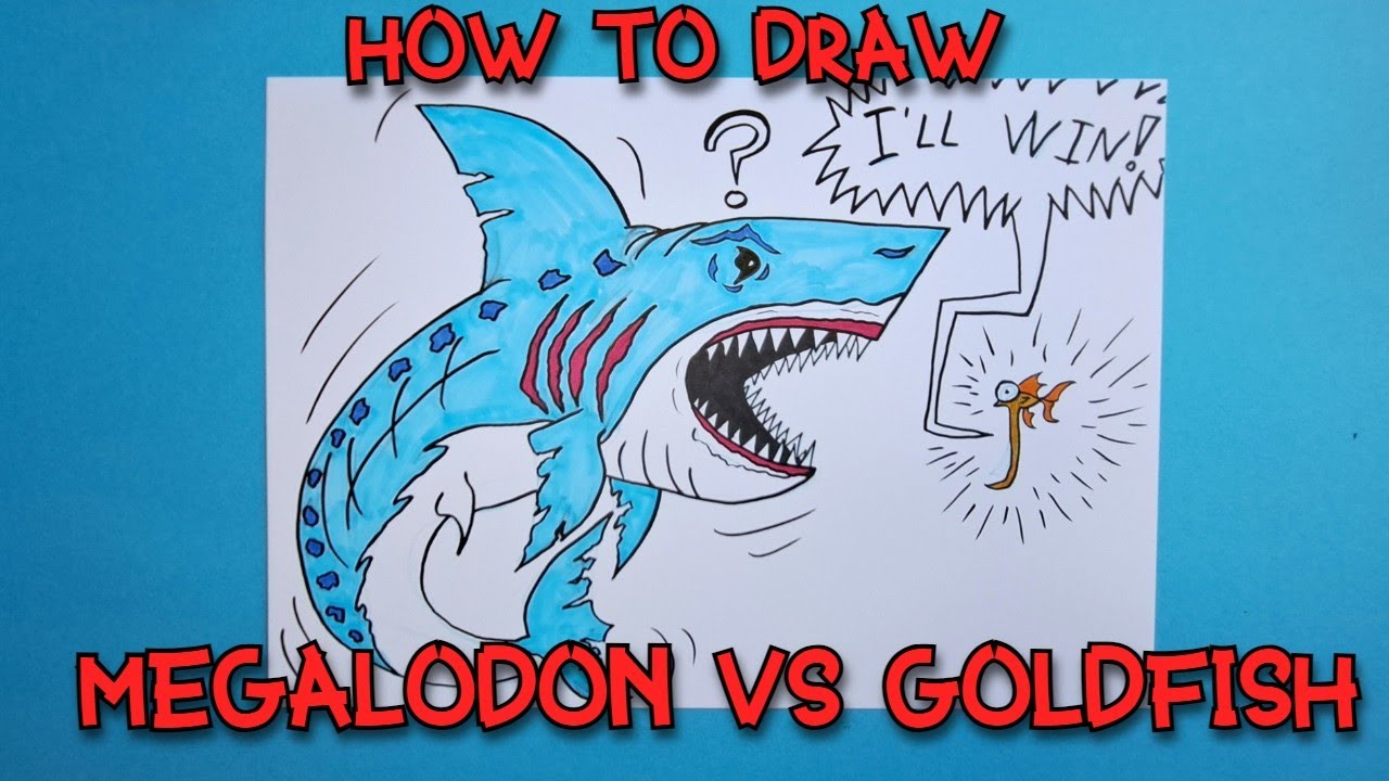 How to Draw a MEGLADON shark VS GOLDFISH | The Meg || Step By Step ...