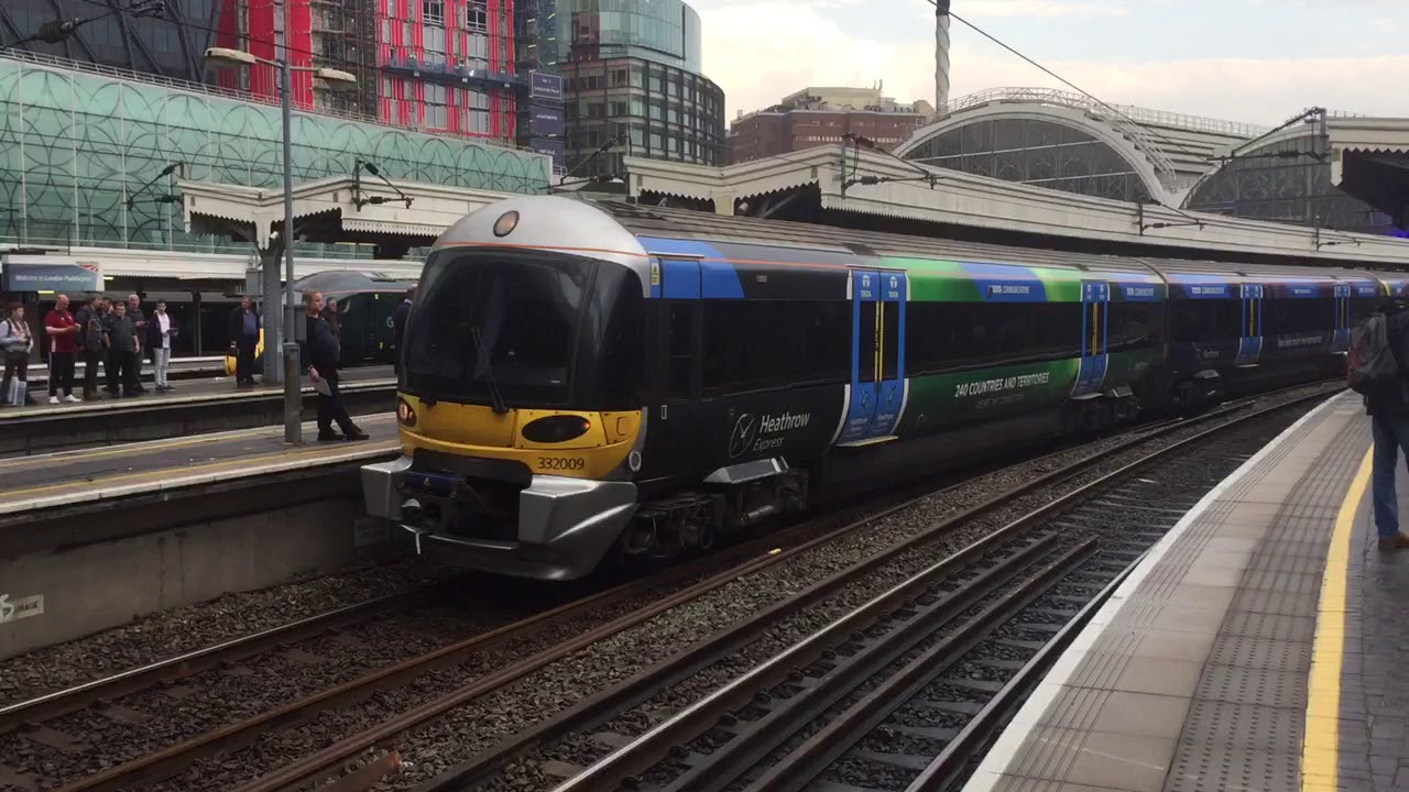 Class 332 009 departs Paddington for Heathrow Airport - YouTube